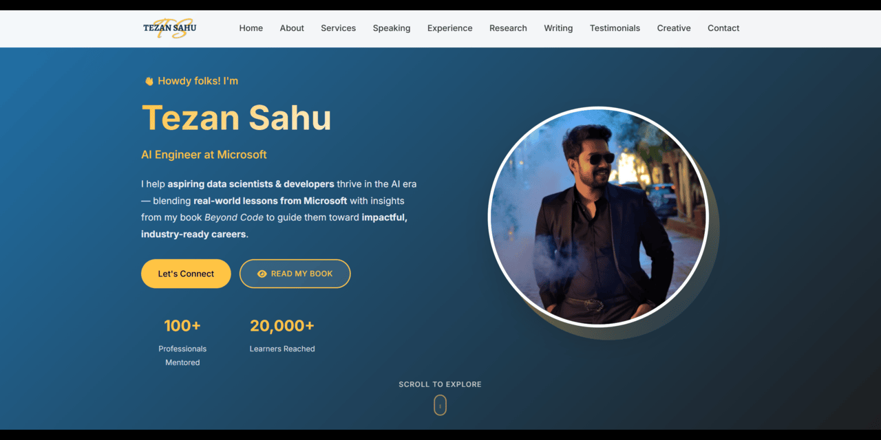 Tezan Sahu | AI Engineer & Bestselling Author